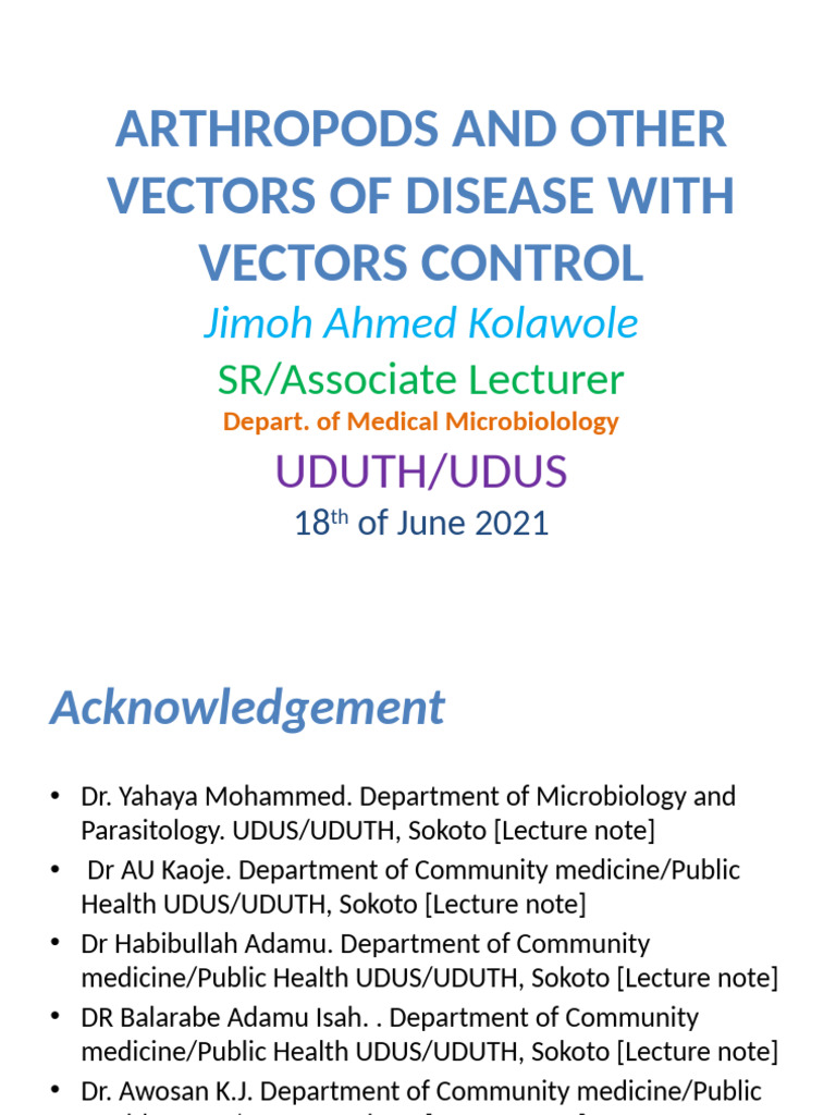 Arthropods and Other Vectors of Disease With Vectors | PDF | Pathogen ...