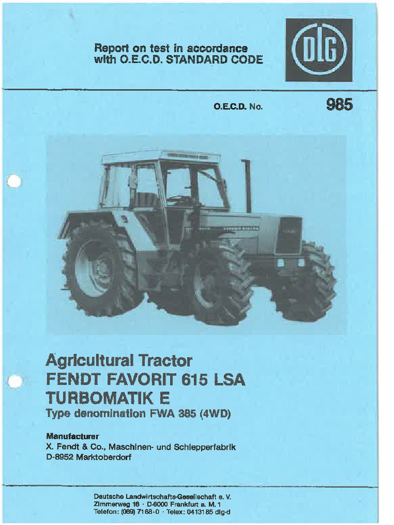 FENDT Favorit 615 LSA Nr985 1986 Engl | PDF