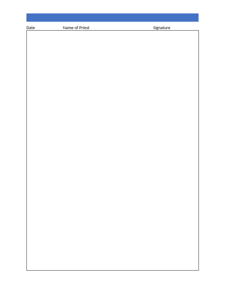 Date Name of Priest Signature | PDF
