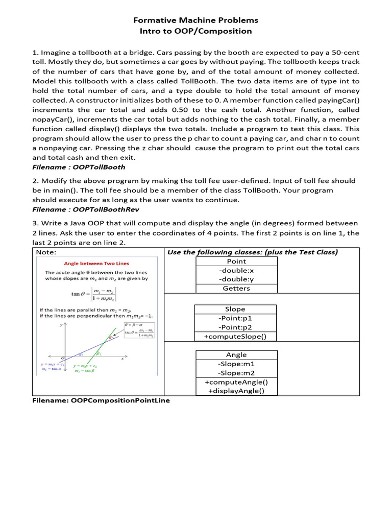 Formative MP - Intro To Oop - Composition - 2nd2023 - 24 | PDF | Toll Road | Computer Programming