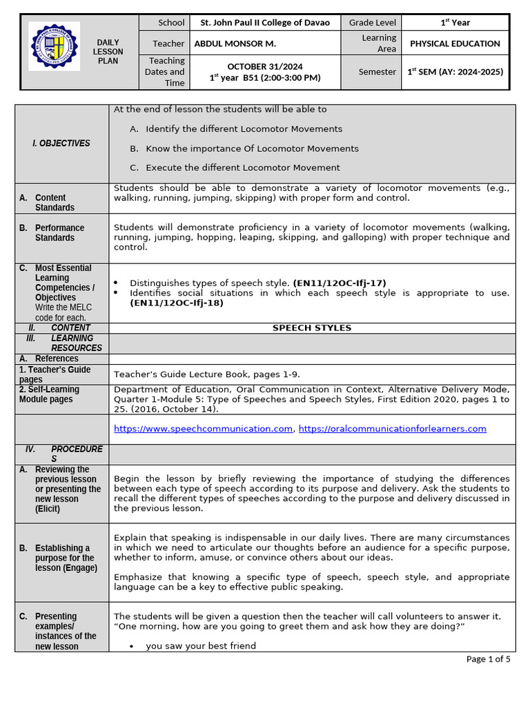 7Es-LP-Editable-Format-Word | PDF | Human Communication | Cognition