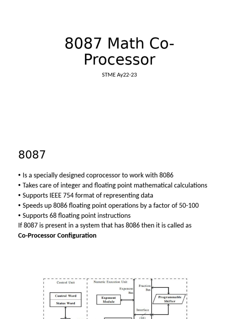 MPMC - Unit - 4 - 8087 Math Co-Processor | PDF
