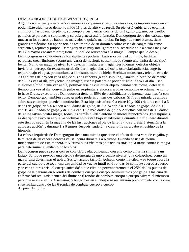 Demogorgon | PDF