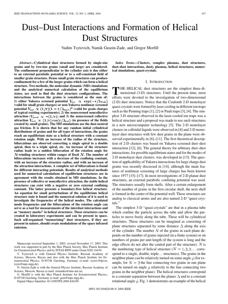 Dust Dust Plasma He LC | PDF | Plasma (Physics) | Theoretical Physics