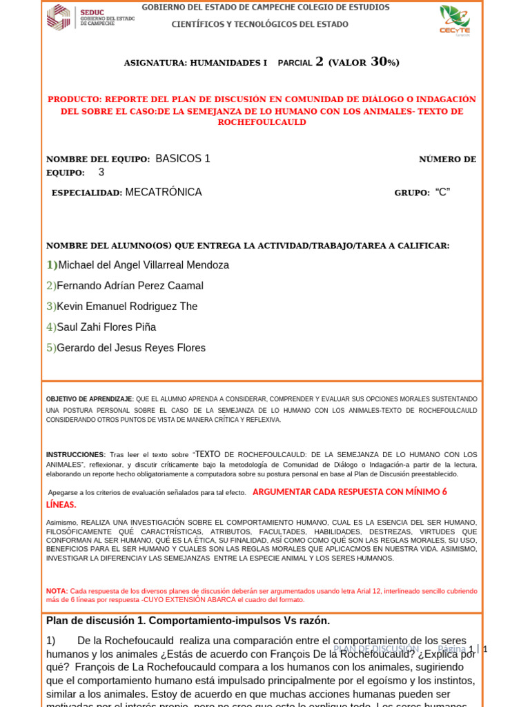 Formato para El Plan de Discusión | PDF | Cognición
