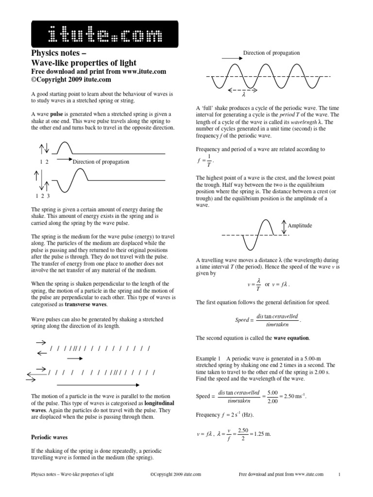 Wave Properties of Light Explained | PDF | Waves | Light