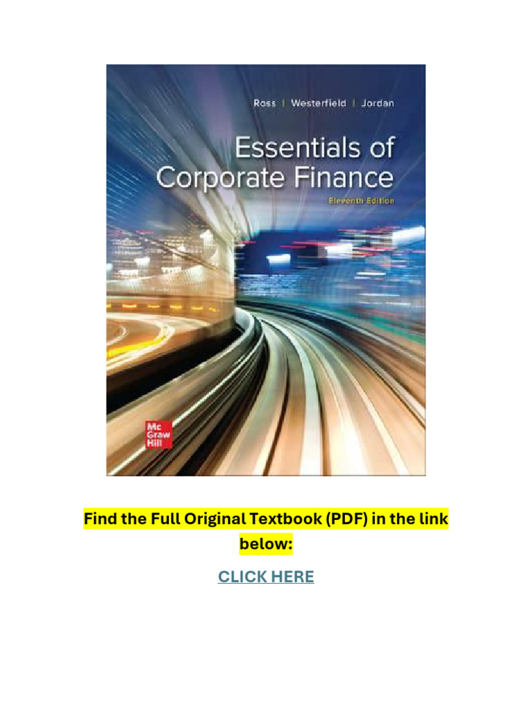 Essentials of Corporate Finance 11th Edition Textbook | PDF | Bonds ...
