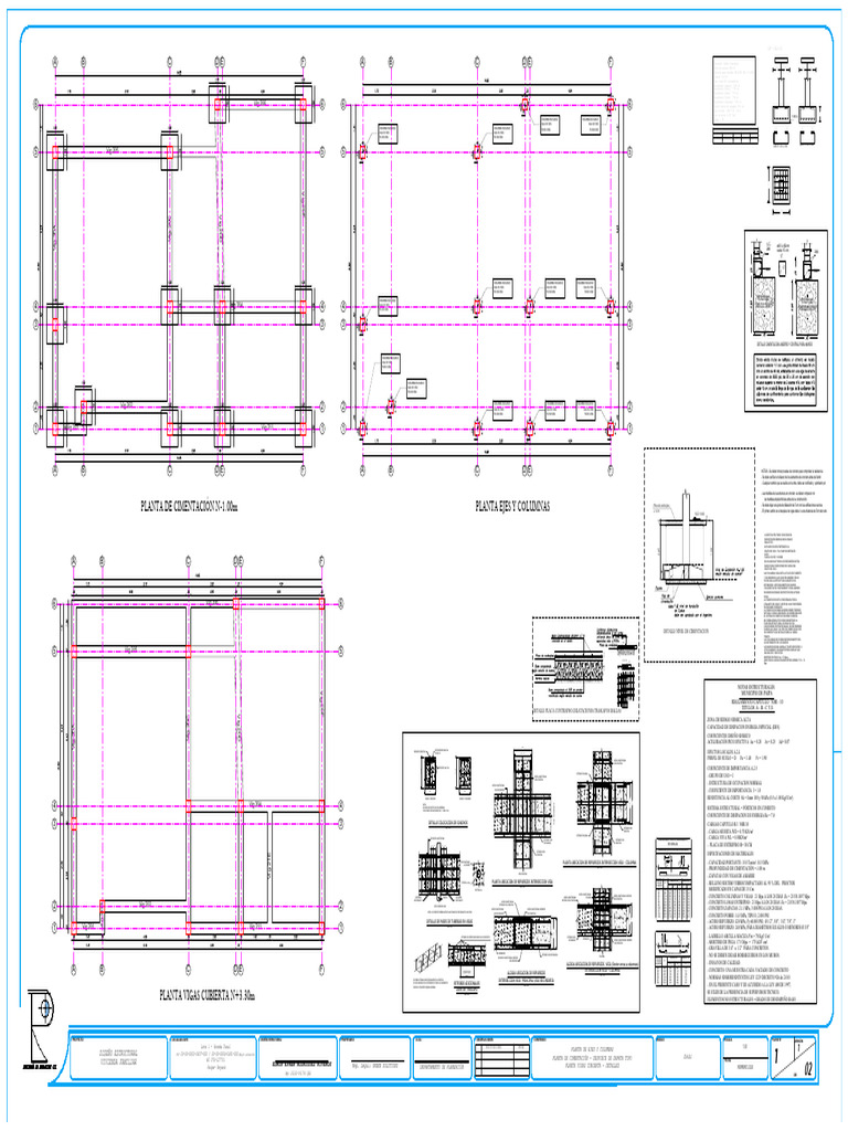 Planta de Cimentación N-1.00M Planta Ejes Y Columnas: A B C D E F A B C ...