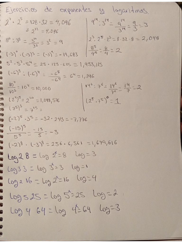 Ejercicios Log | PDF