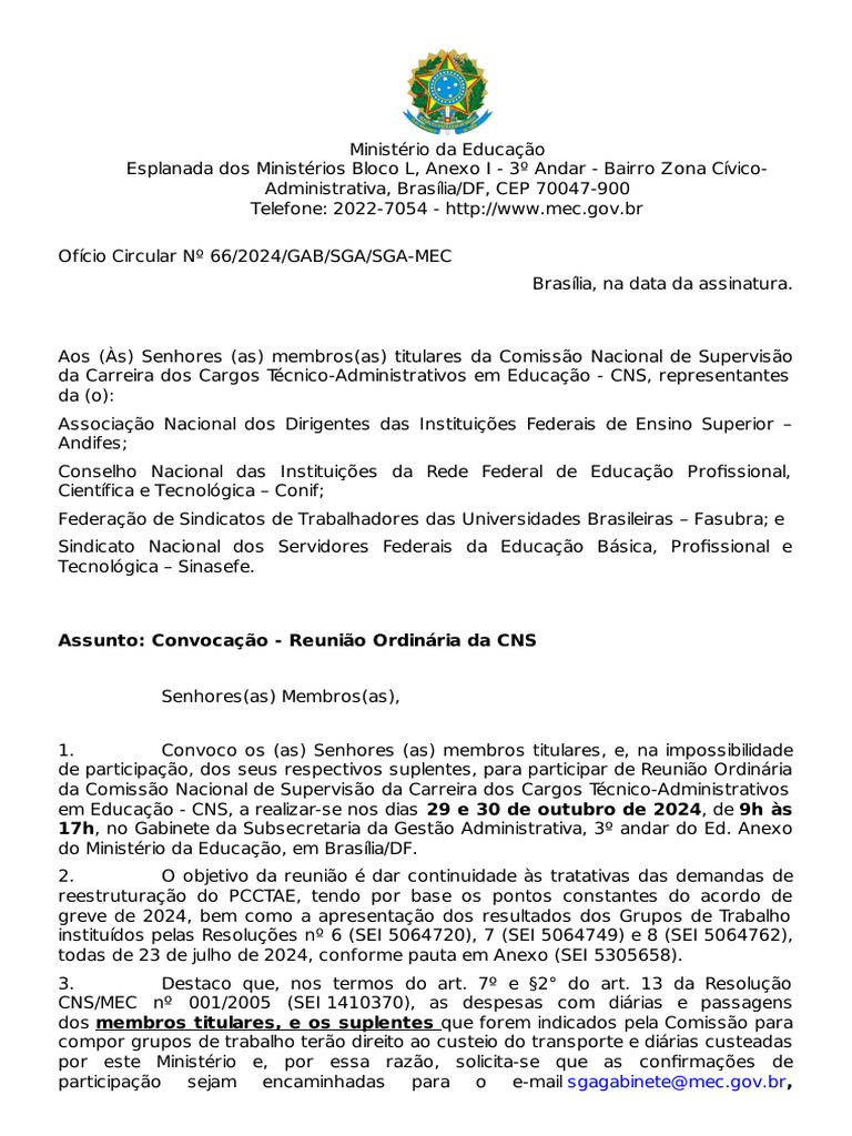 SEI Oficio Circular CNS | PDF