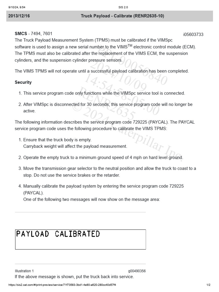 Calibrate Truck Payload System | PDF | Truck | Vehicle Parts