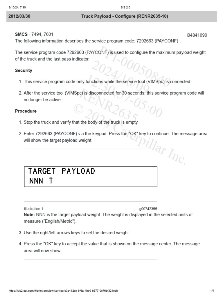 Configure Truck Payload Settings | PDF | Truck | Payload
