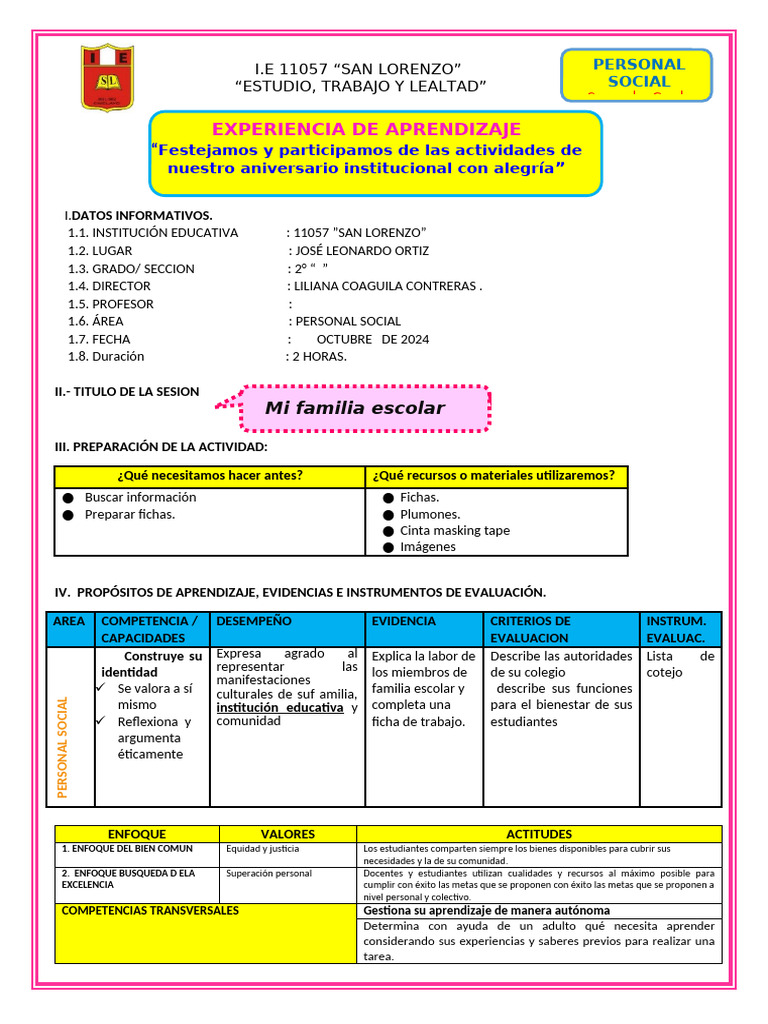 Mi Familia Escolar | PDF | Evaluación | Maestros