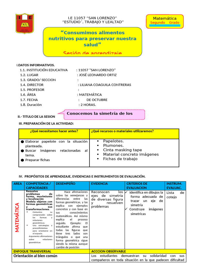 Conocemos La Simetria de Los Objetos | PDF | Aprendizaje | Geometría