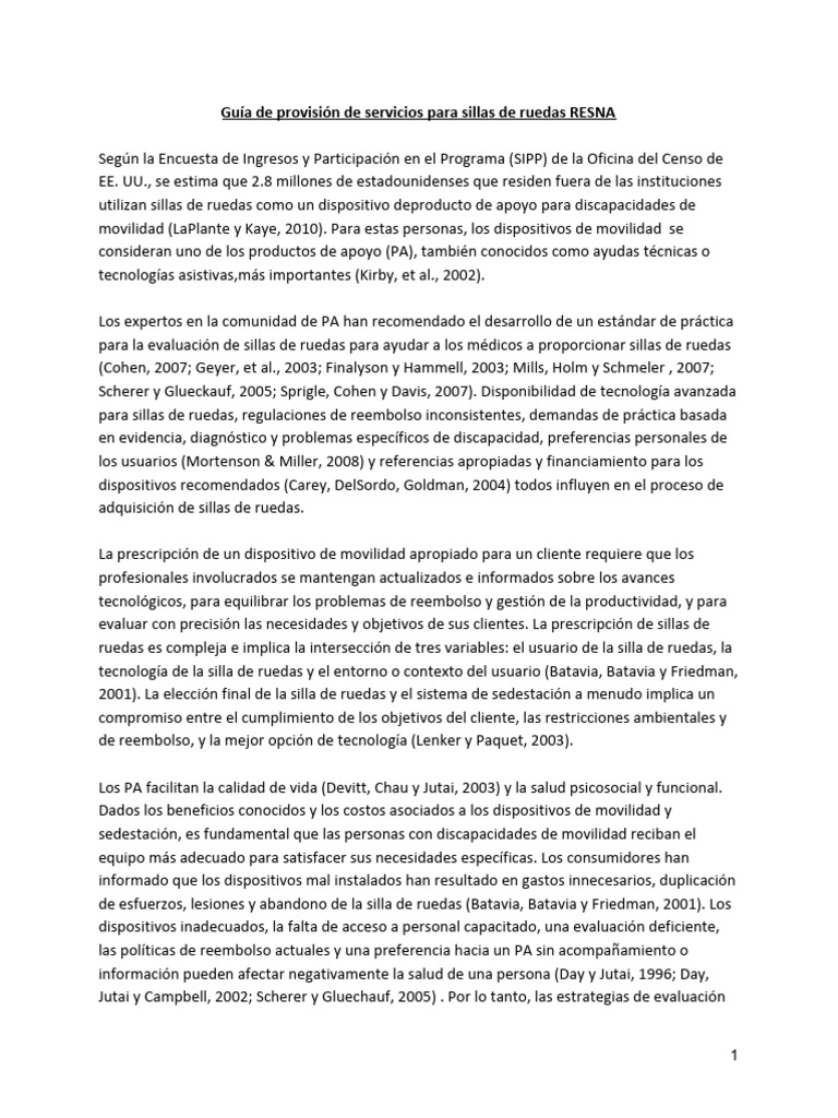 RESNA-Wheelchair-Service-Provision-Guide-Spanish | PDF | Evaluación ...