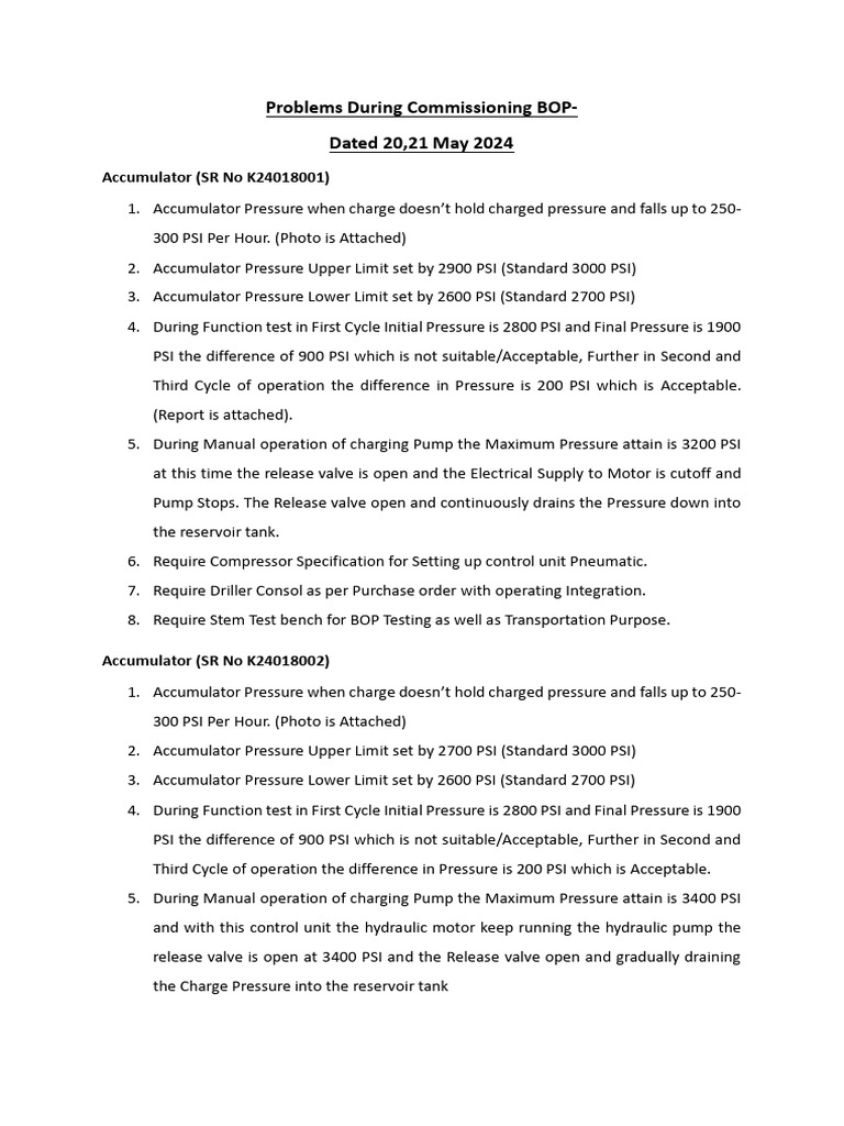 BOPCommissioning Report. | PDF | Manufactured Goods | Energy Technology