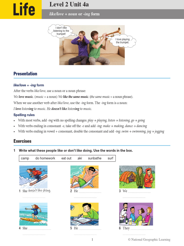 Level 2 - Life Natgeo Worksheet | PDF | Verb | Grammar