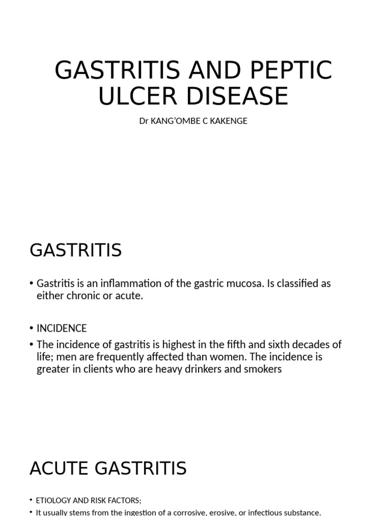 Gastritis and Peptic Ulcer Disease - Copy | PDF | Stomach | Digestive ...