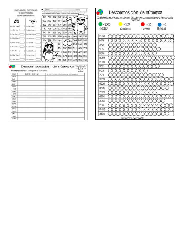 Unidad, Decena y Centena | PDF