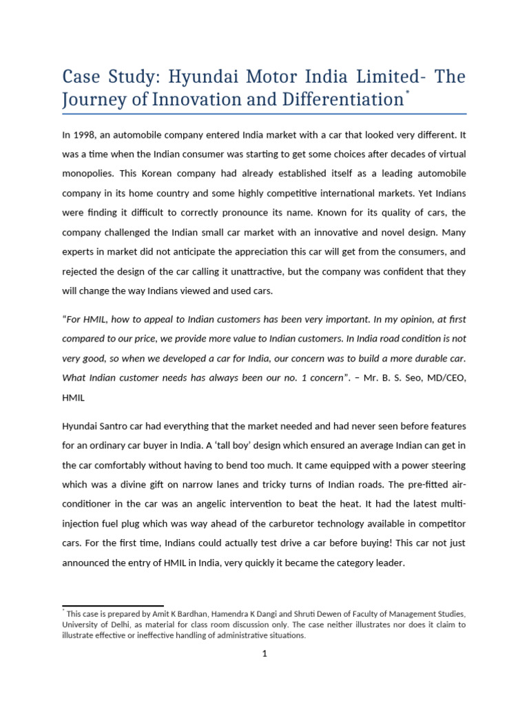 HMIL Case Study -Abridged-V1 | PDF | Car | Motor Vehicle