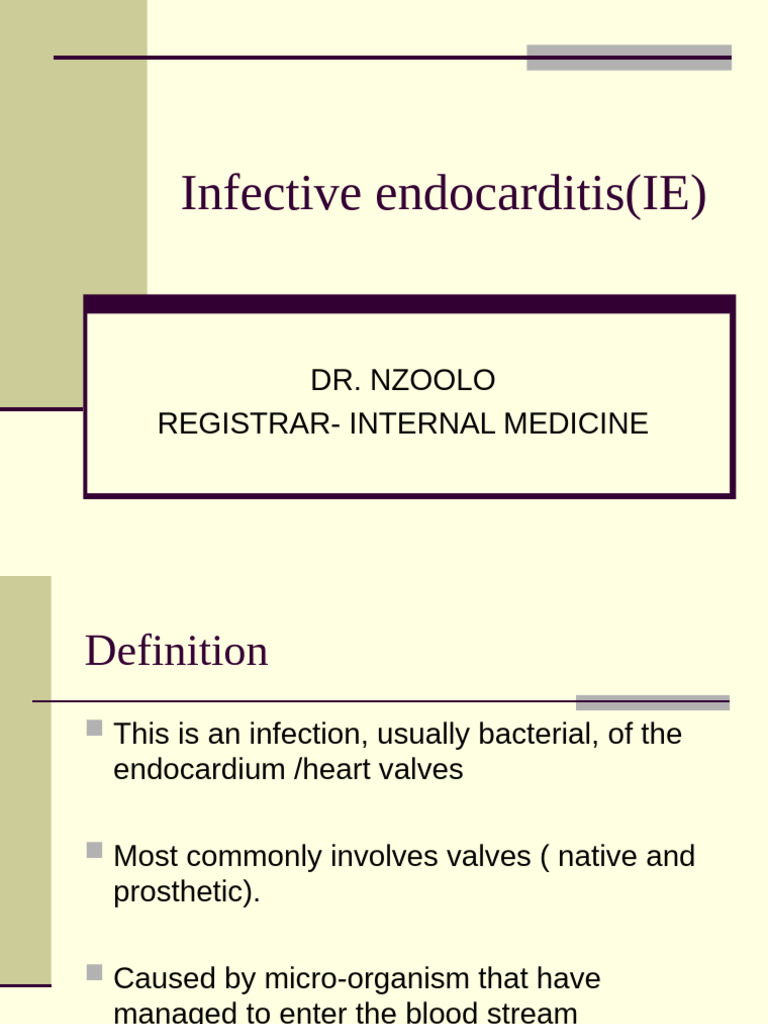 Infective Endocarditis Overview | PDF | Medical Specialties | Clinical ...