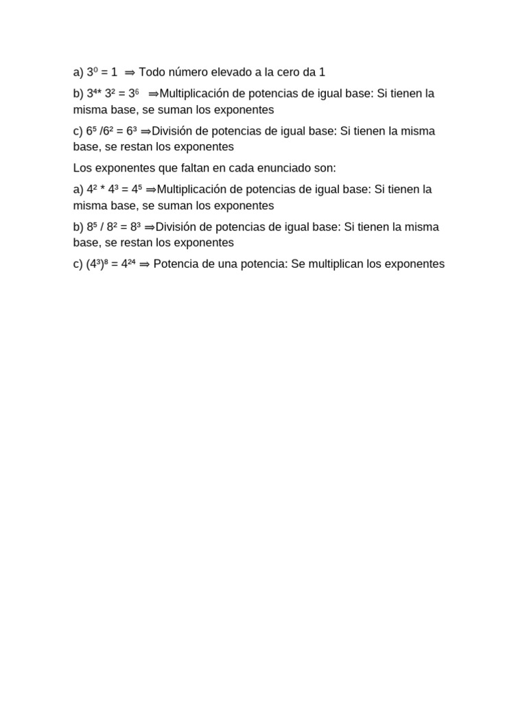 Potencias Explicadas | PDF