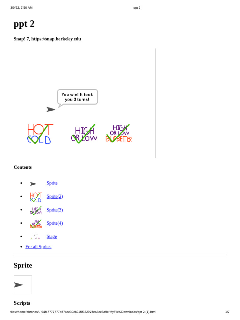 Sprite: Snap! 7, Https://snap - Berkeley.edu | PDF