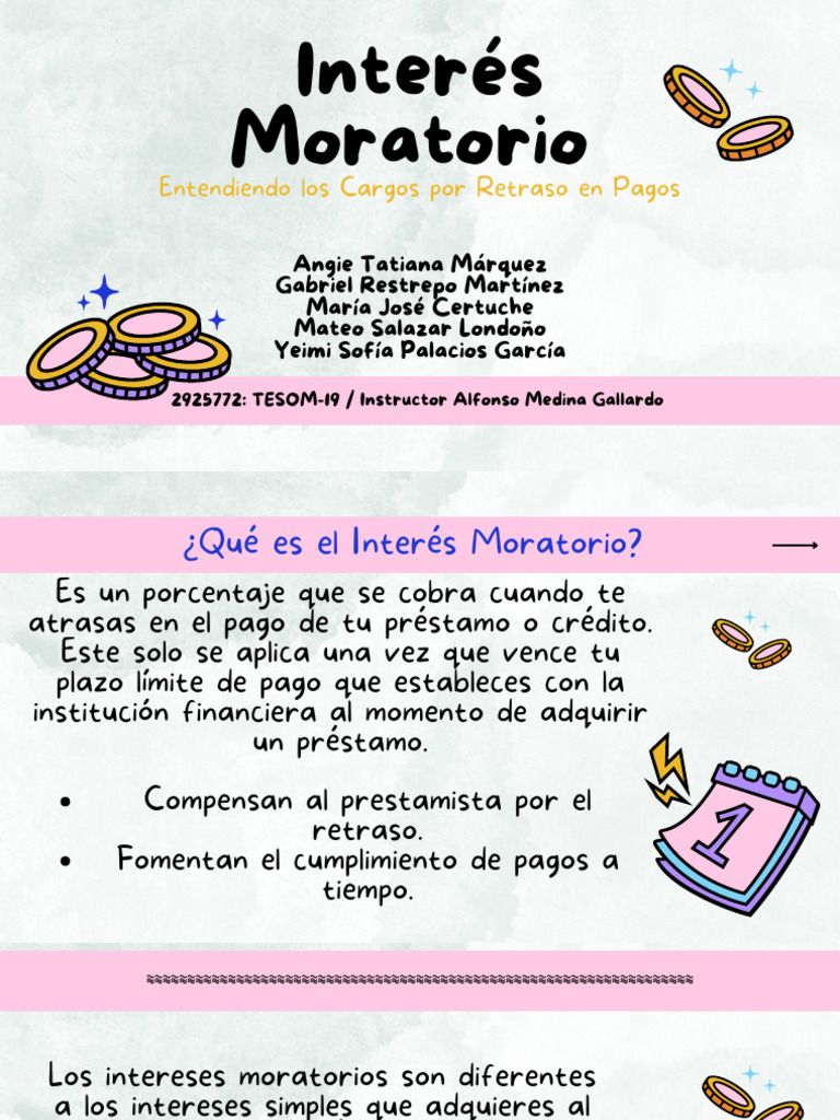 Interés Moratorio - Grupo 3 | PDF | Interés | Crédito
