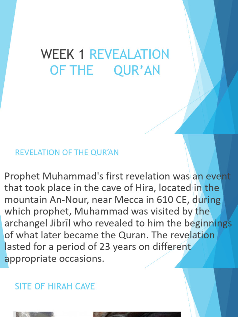 Revealation of The Qur'an Week 1 | PDF | Hadith | Quran