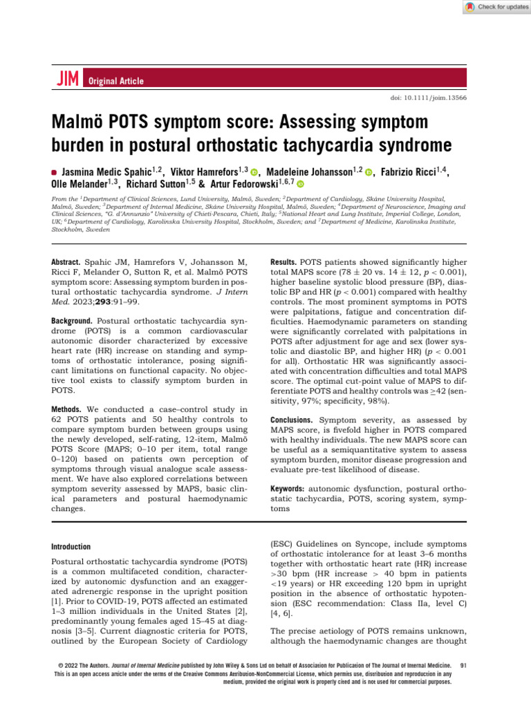 Pots Diagnóstico Importante | PDF | Human Diseases And Disorders | Medicine