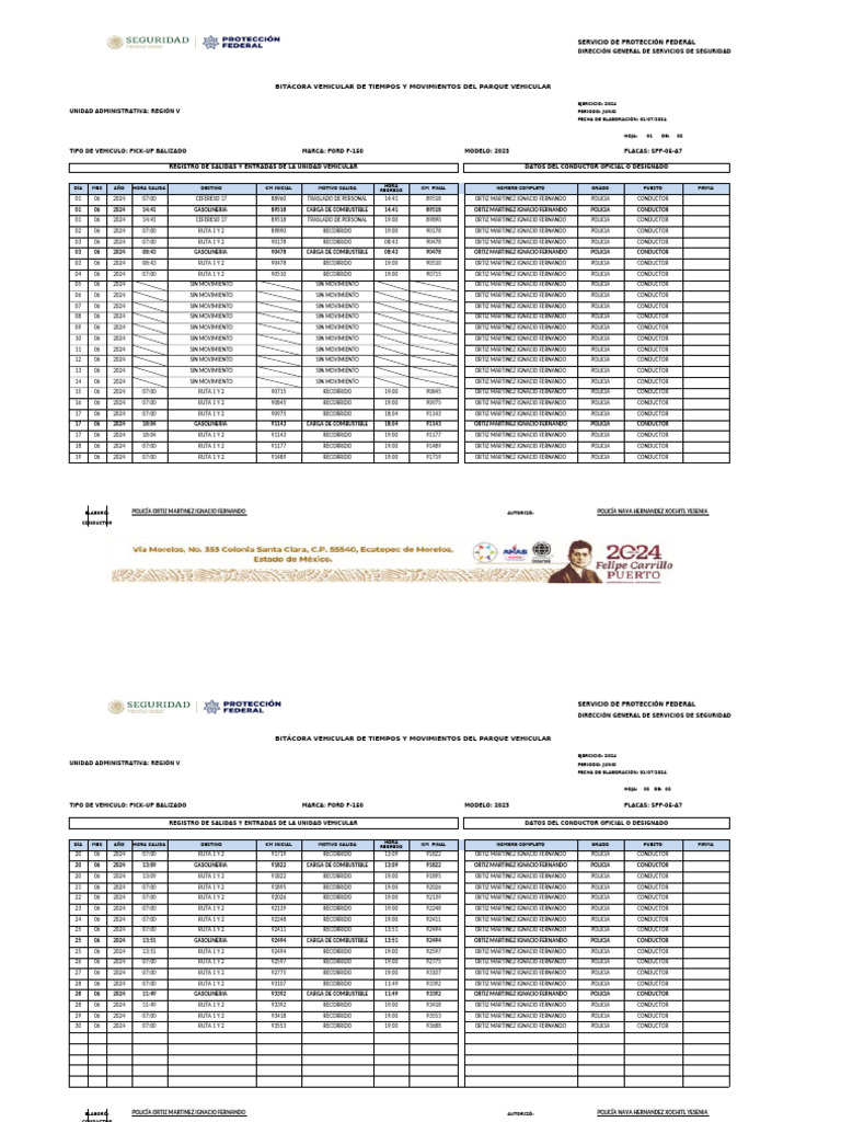 Bitacora de Movimientos Junio 2024 Final | PDF