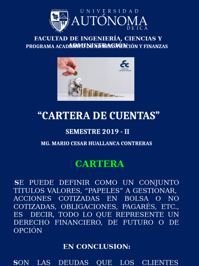 14° Clase La Cartera de Cuentas | PDF | Pagos | Bancos