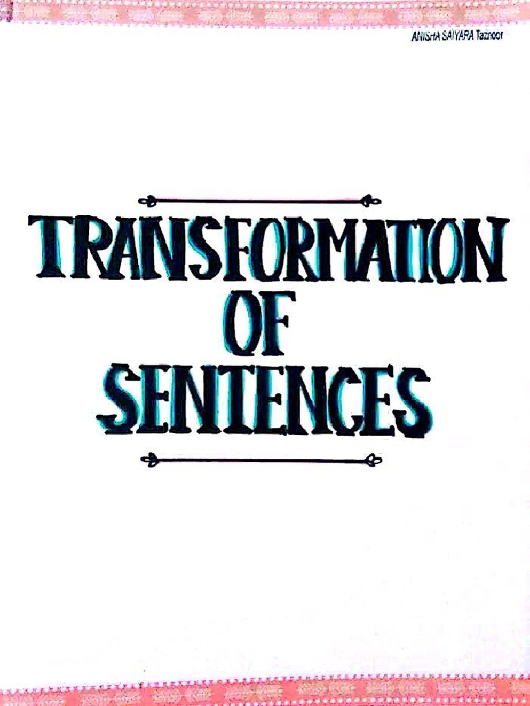 Transformation of Sentences | PDF