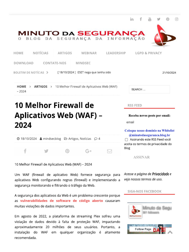 10 Melhor Firewall de Aplicativos Web (WAF) - 2024 | PDF