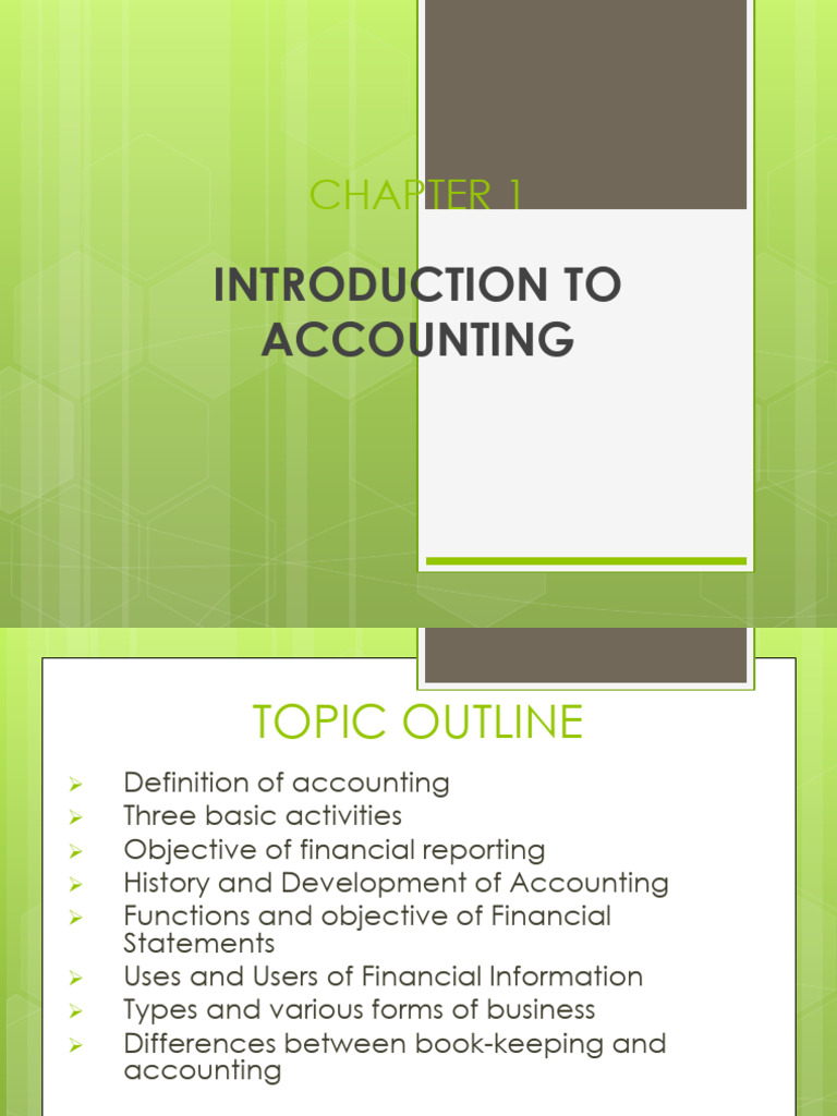 TOPIC 1-INTRODUCTION TO ACCOUNTING | PDF | Sole Proprietorship | Partnership