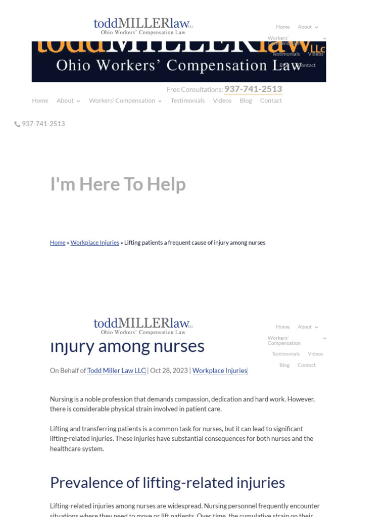 Lifting Patients A Frequent Cause of Injury Among Nurses | PDF ...
