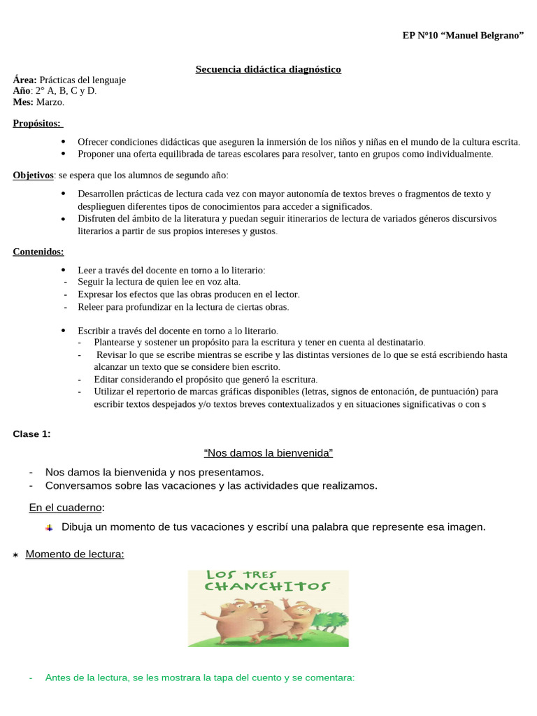 Secuencia Didactica Los Tres Chanchitos Pdf