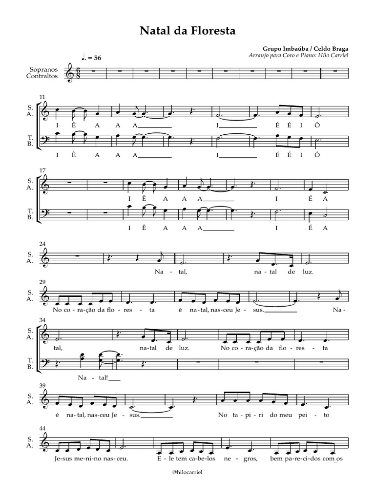Natal Na Floresta - Partitura Coral | PDF