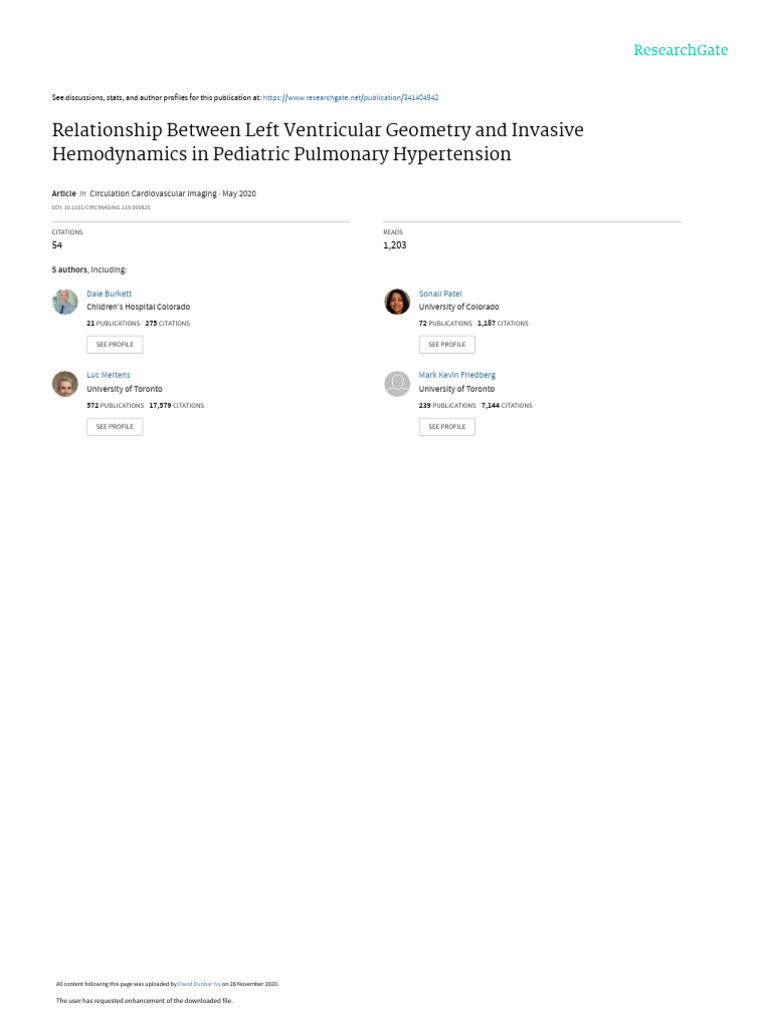 Relationship Between Left Ventricular Geometry and Invasive ...