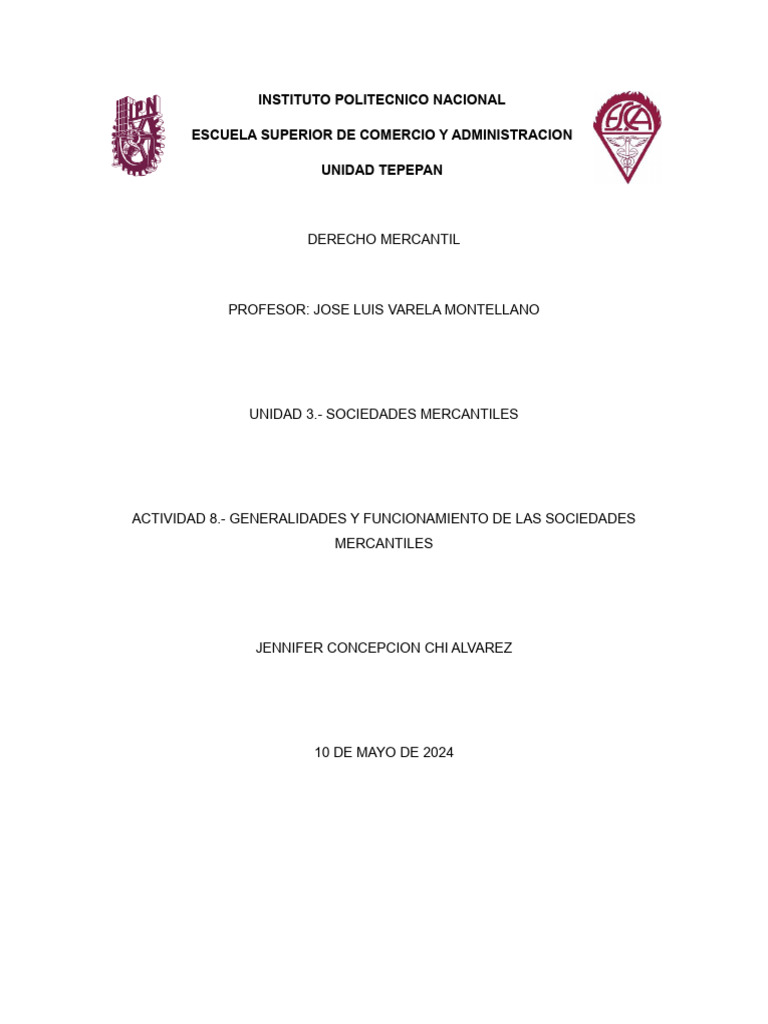 Chi Alvarez Act7 Derecho Mercantil | PDF | Cooperativa | Sociedad de responsabilidad limitada