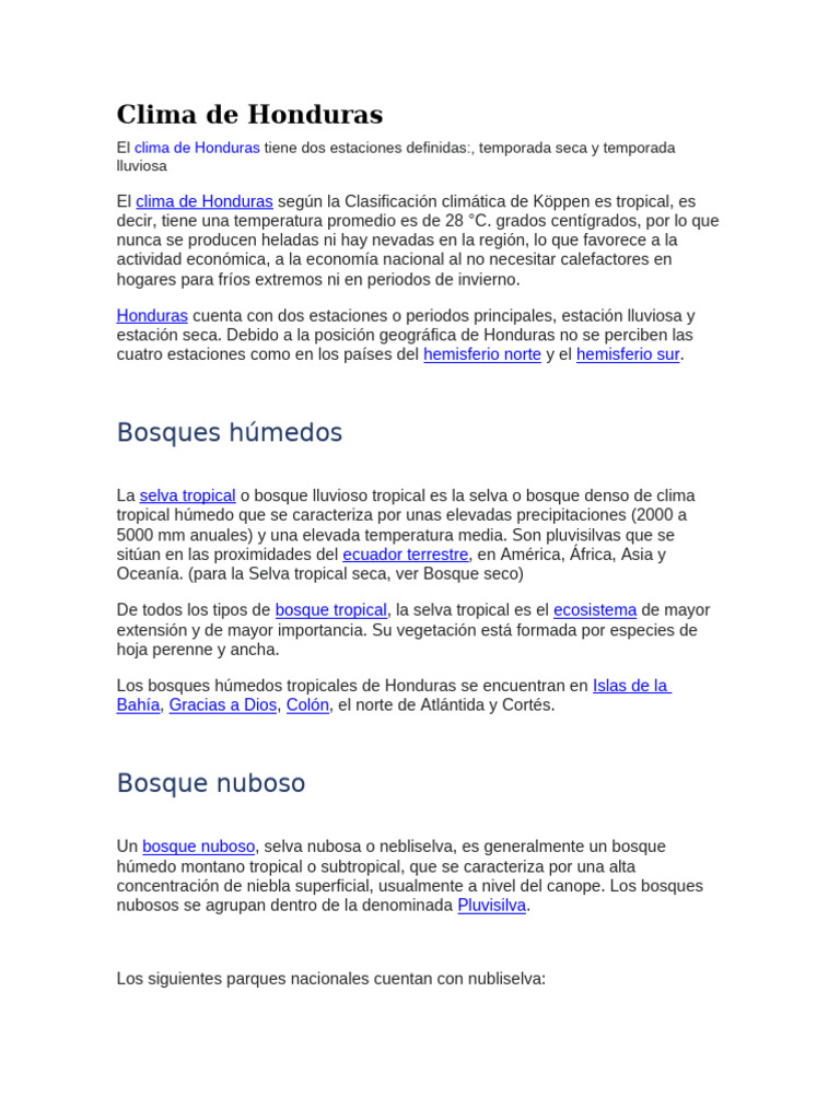 Clima y ecosistemas de Honduras | PDF | Mangle | Selva