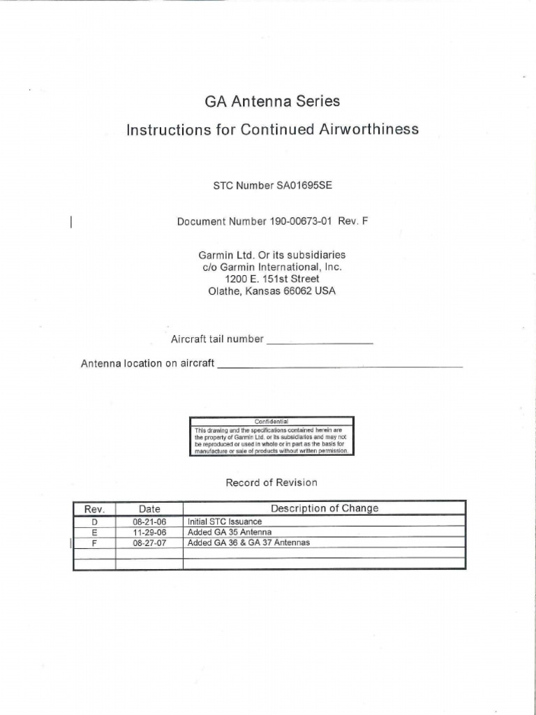 ICA - GA35 - 190-00673-01. - HK-4667 (8 Folios) . | PDF