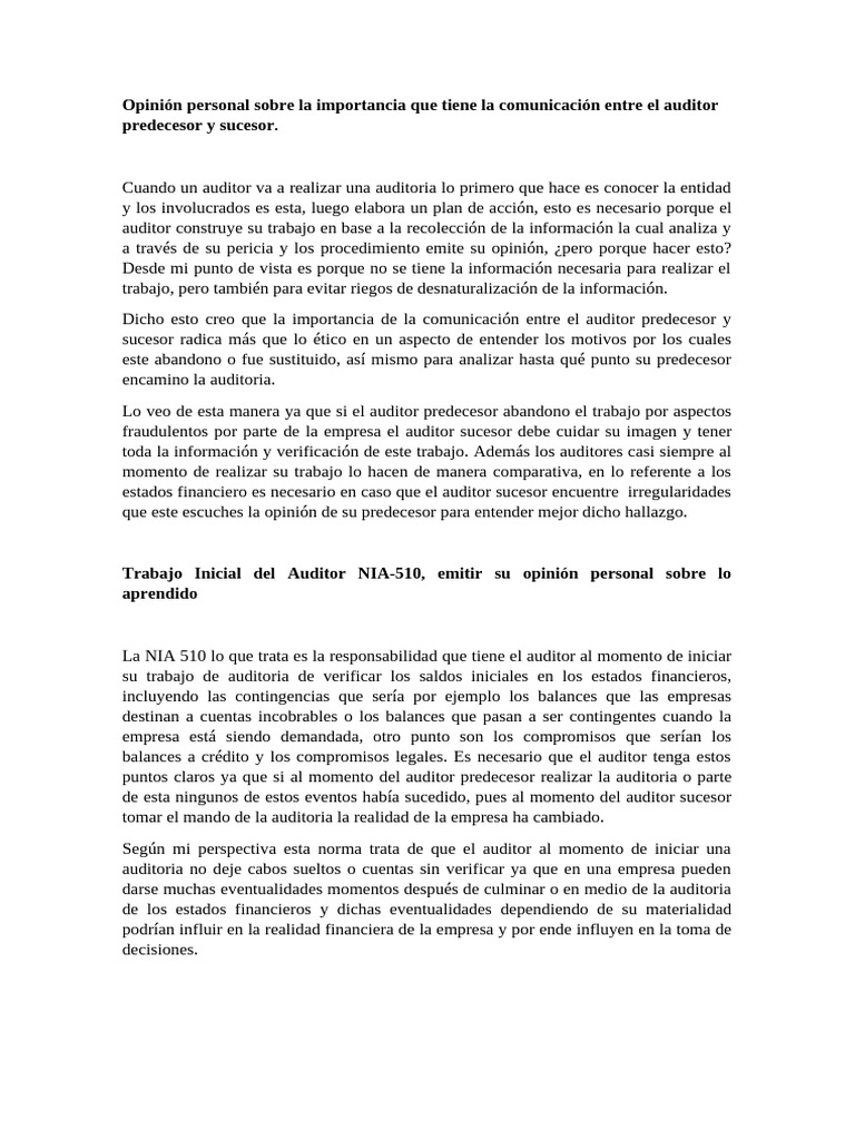 Opinión Personal Sobre La Importancia Que Tiene La Comunicación Entre ...