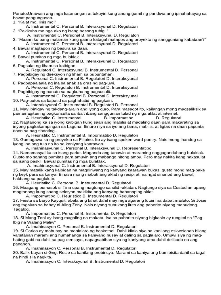 Komu-Gamit NG Wika | PDF