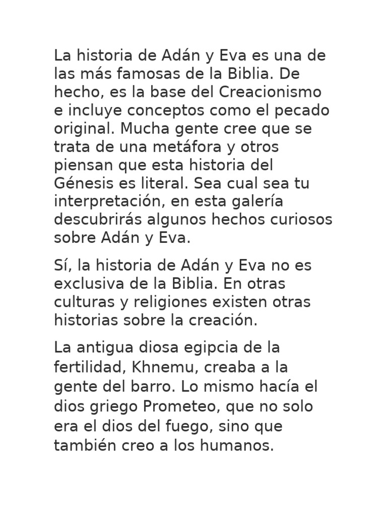 Adam y Eva | PDF | Víspera | Adán y Eva