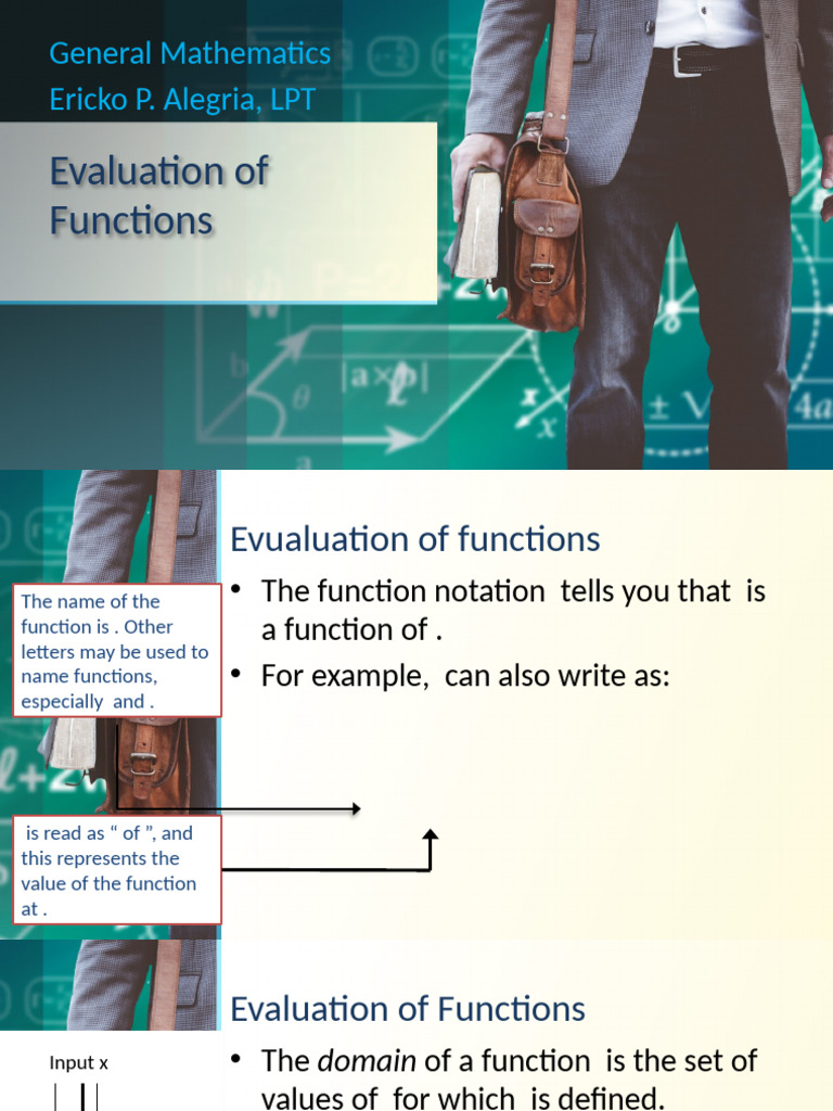General Mathematics Chapter 1 Part2) Lesson 1.2 Evaluation of Functions | PDF | Teaching Methods ...