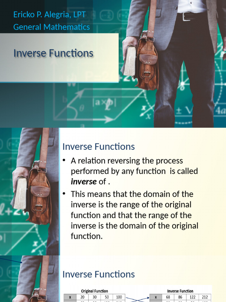 General Mathematics Chapter 1 Lesson 1.4 Inverse Functions | PDF ...