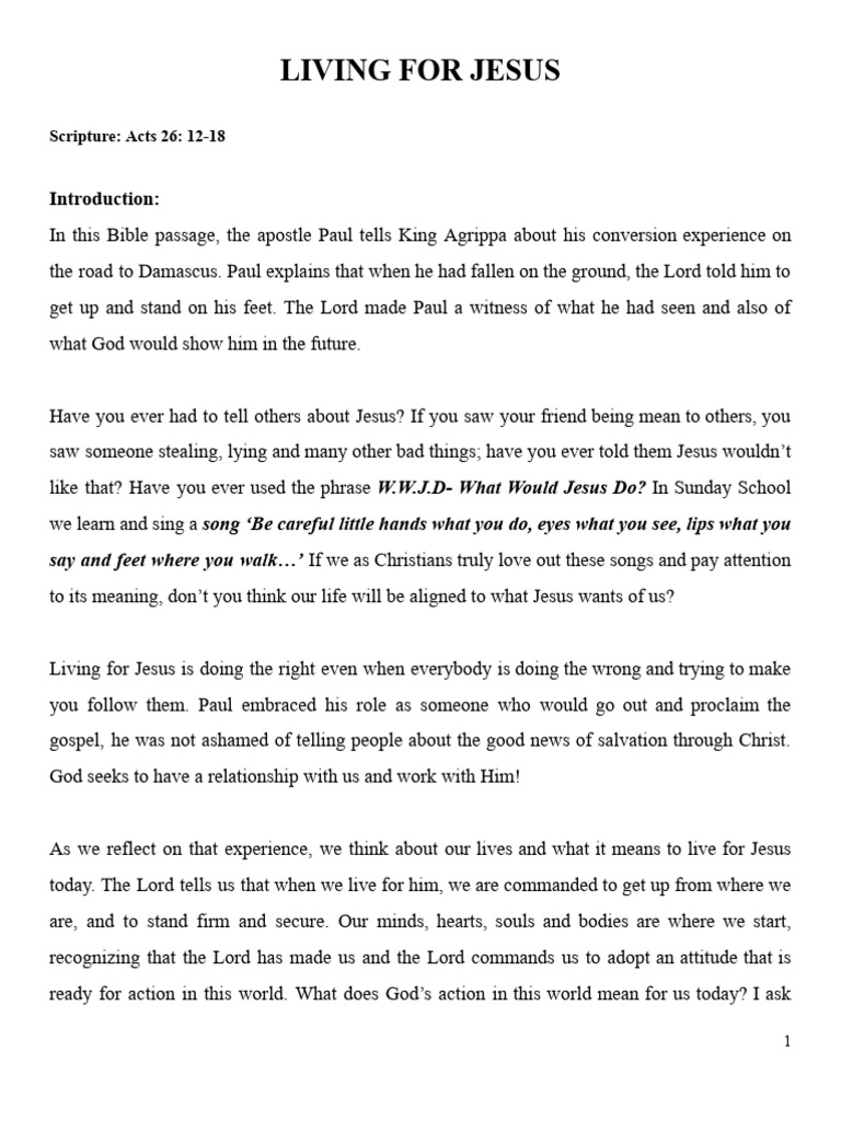Living for Jesus: A Call to Witness | PDF | Paul The Apostle | Jesus