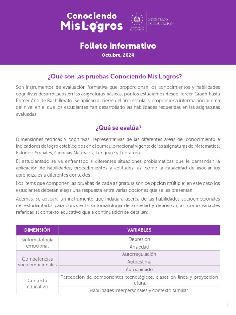 Conociendo Mis Logros Octubre 2024 | PDF | Plan de estudios | Cognición