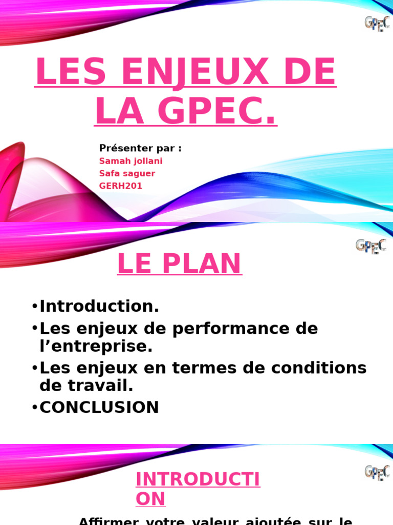 Les Enjeux de Gpec Samah Jollani Safae Sager Gerh201 | PDF | Business | Économie